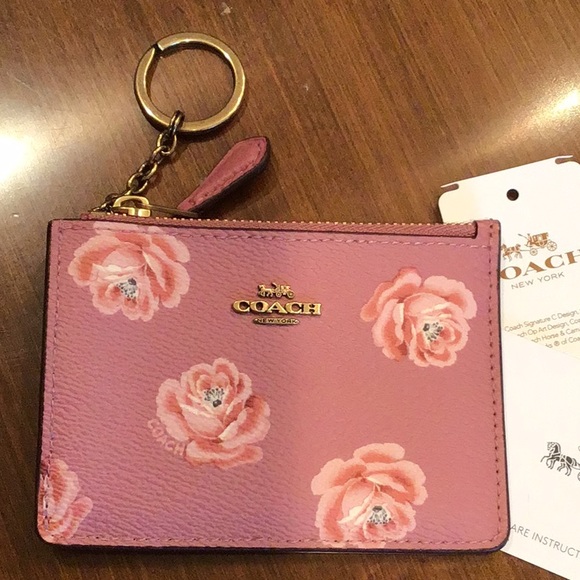 Coach | Accessories | Coach Mini Skinny Id Case Rose Print | Poshmark